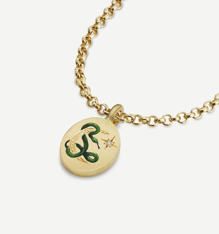 Snake & Moon Pendant – Cece Jewellery