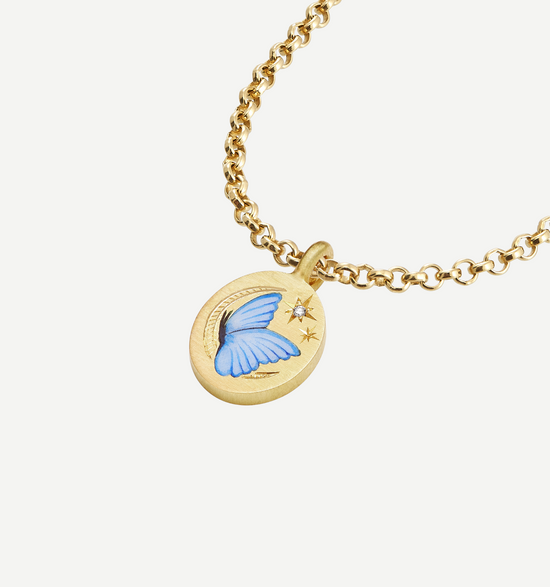 Butterfly & Moon Pendant – Cece Jewellery